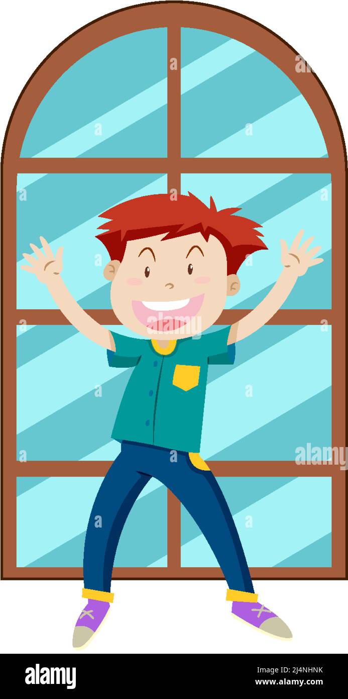 Happy boy simple cartoon character illustration Stock Vector Image ...