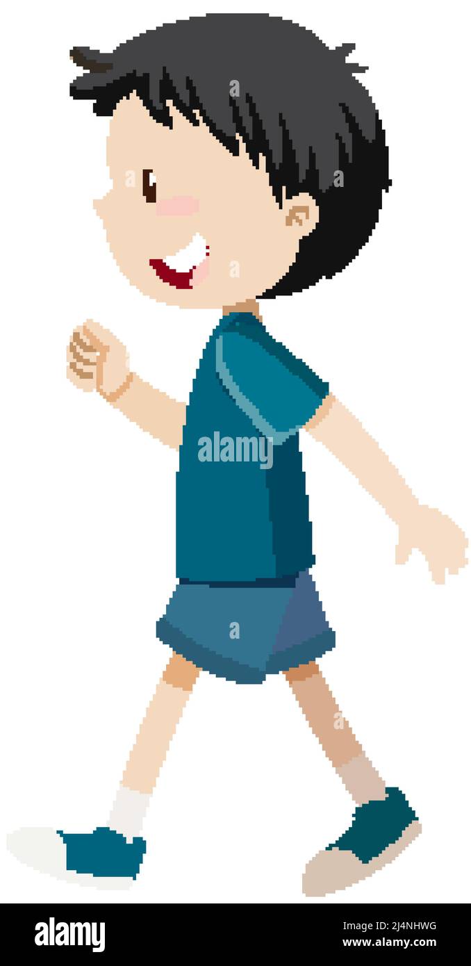 Active boy simple cartoon character illustration Stock Vector Image ...