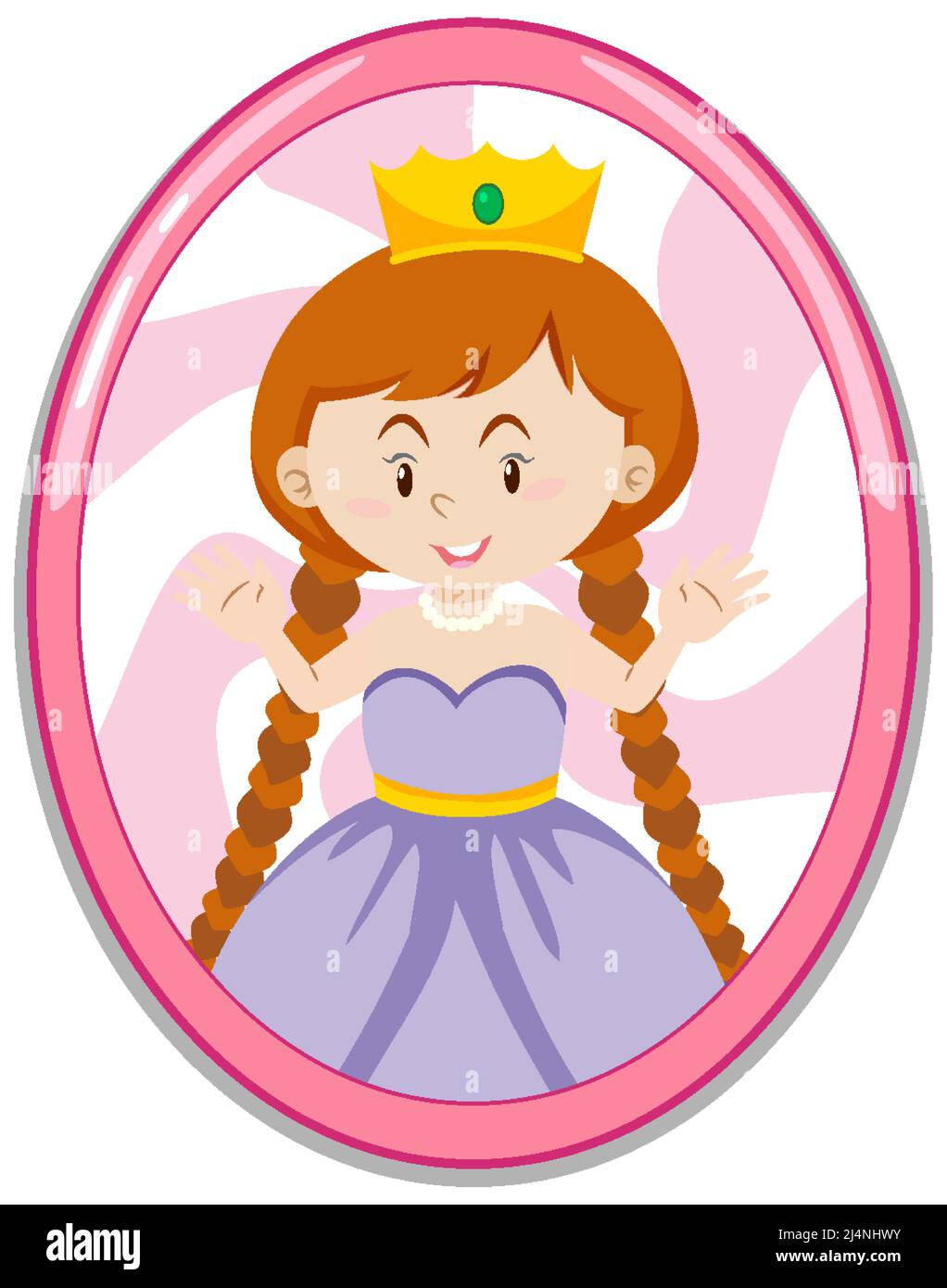 Cute princess cartoon character illustration Stock Vector Image & Art ...