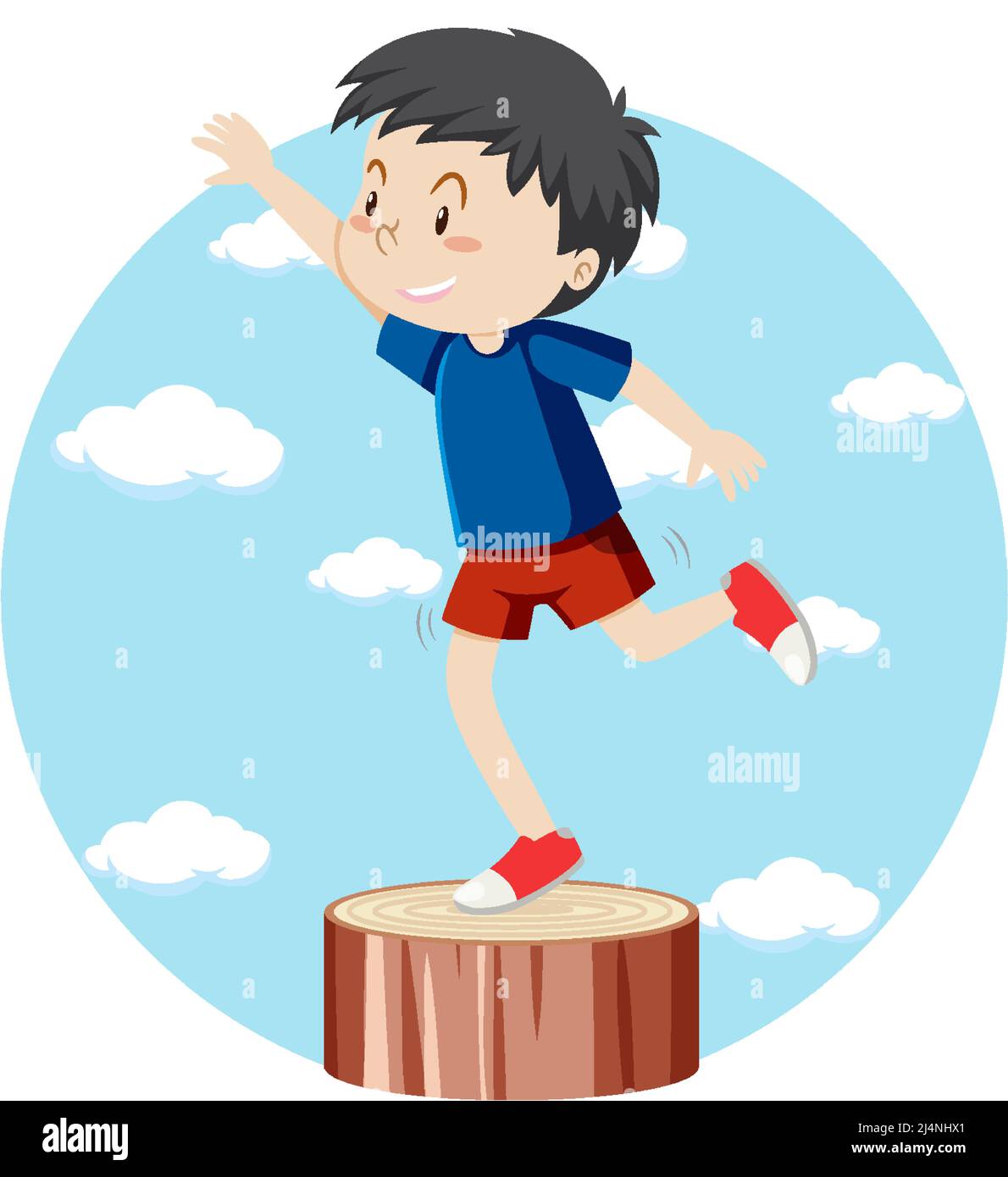 Active boy simple cartoon character illustration Stock Vector Image ...