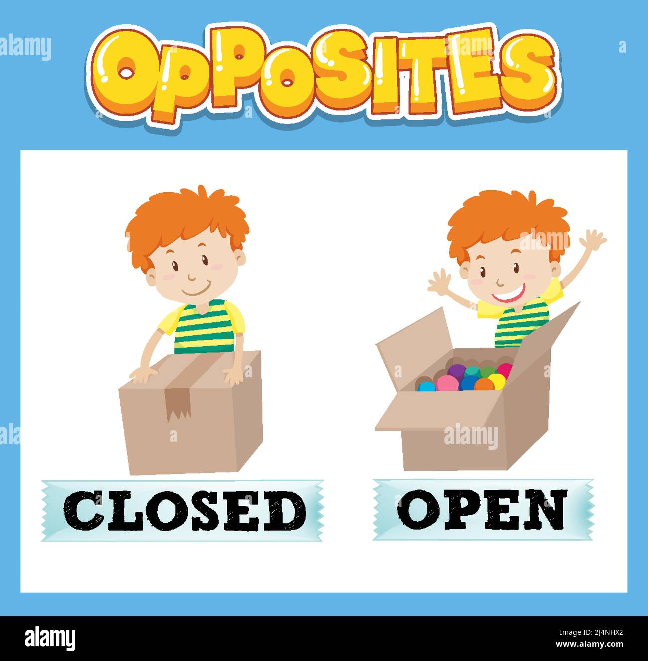 Opposite English words for kids illustration Stock Vector Image & Art ...