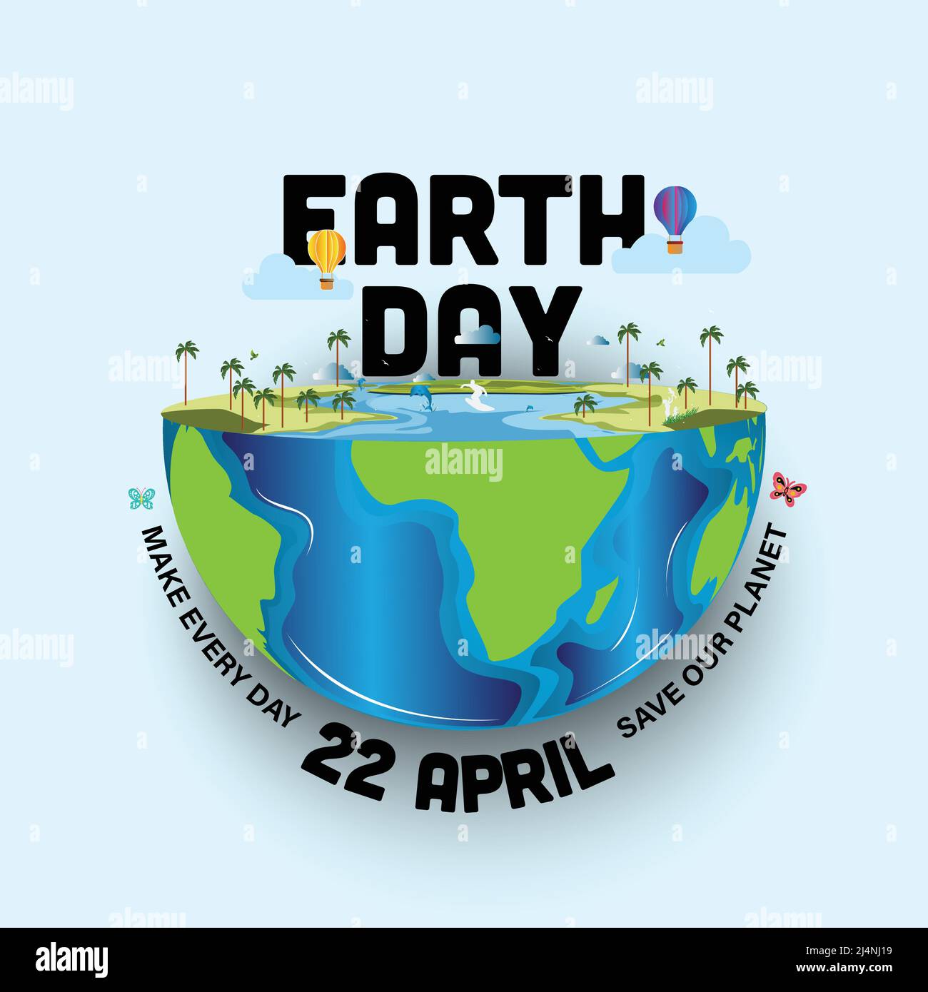 Happy Earth Day, 22 April. Ecology concept. World environment and earth ...