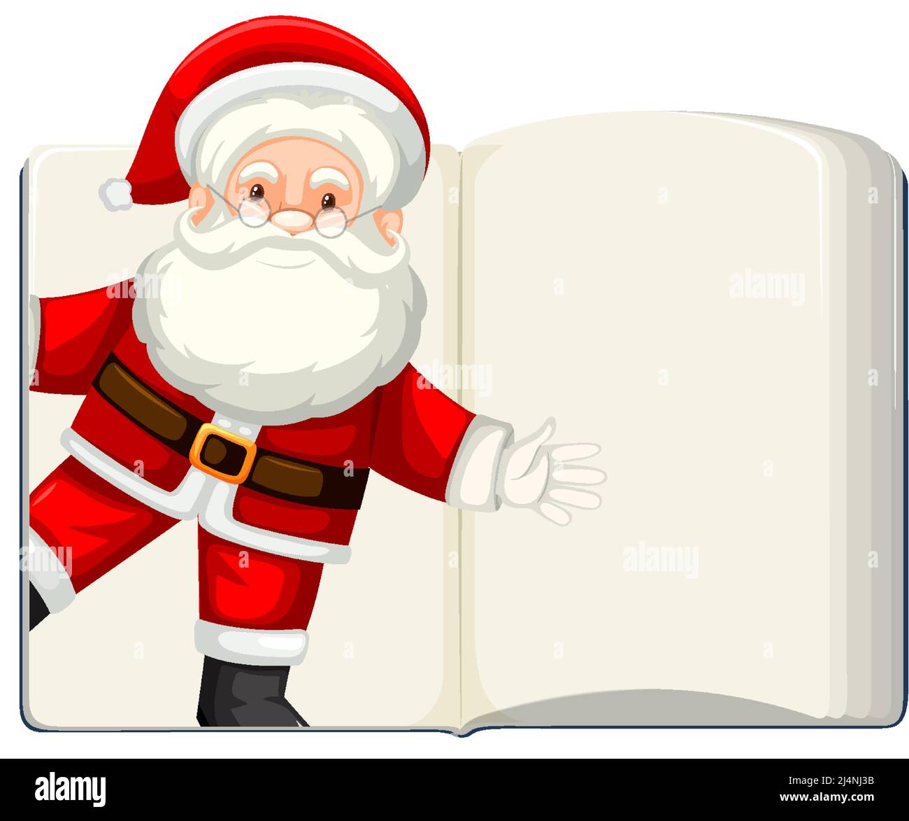 Opened blank book with Santa Claus illustration Stock Vector Image ...