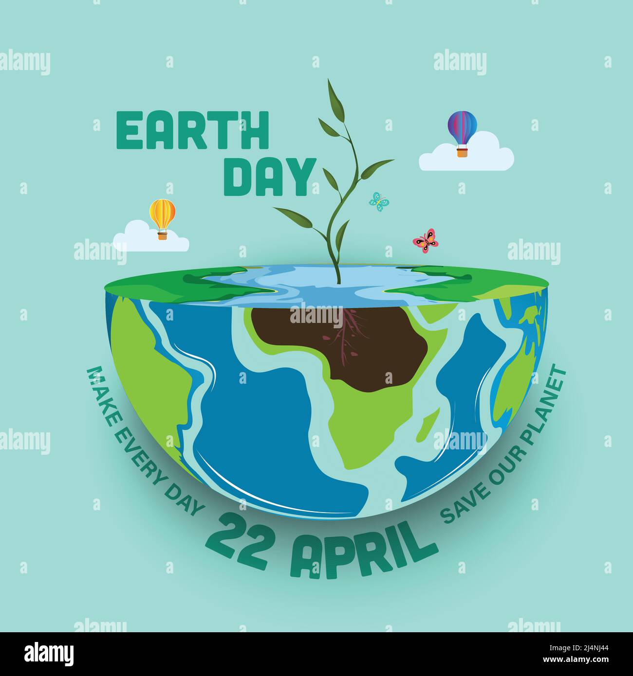 Earth Day. Illustration of the Happy Earth Day banner for the ...