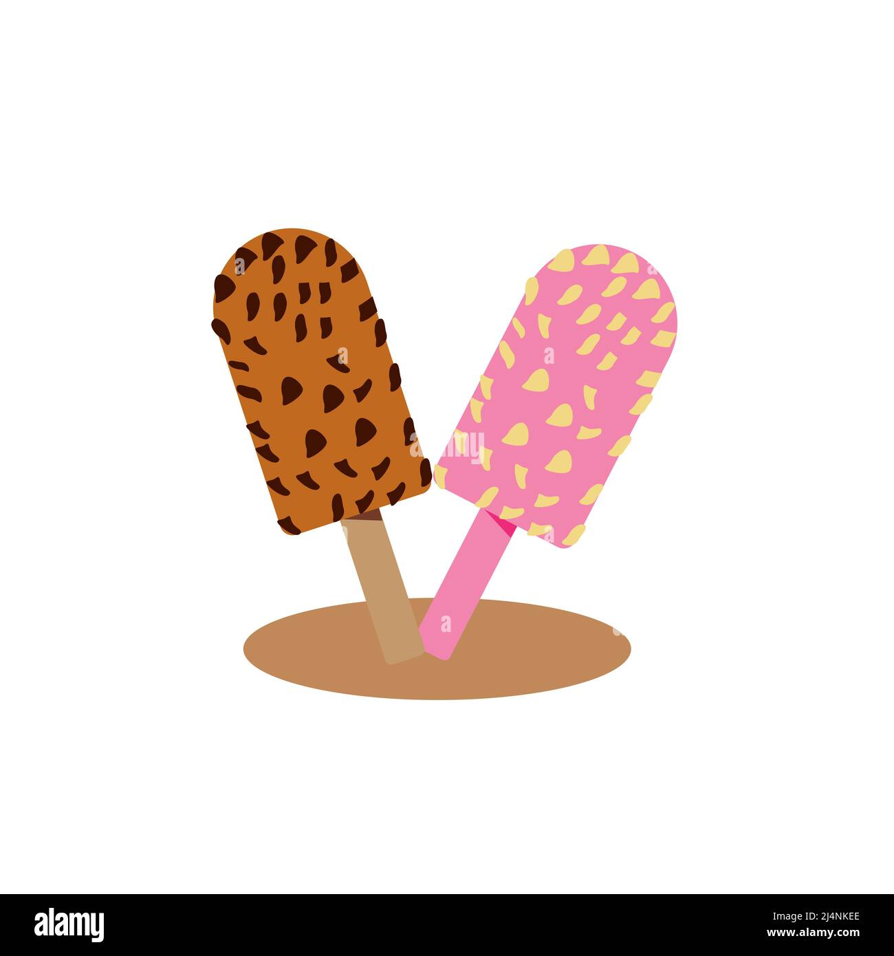 Three sticks of ice cream. pastel and colorful ice cream isolate on ...