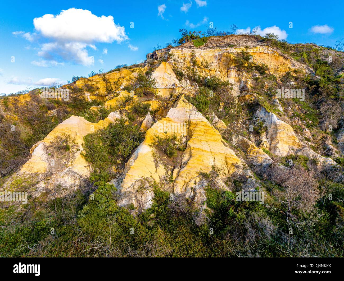 Aerial view of the Pinnacles, also known as The Coloured Sands, along ...