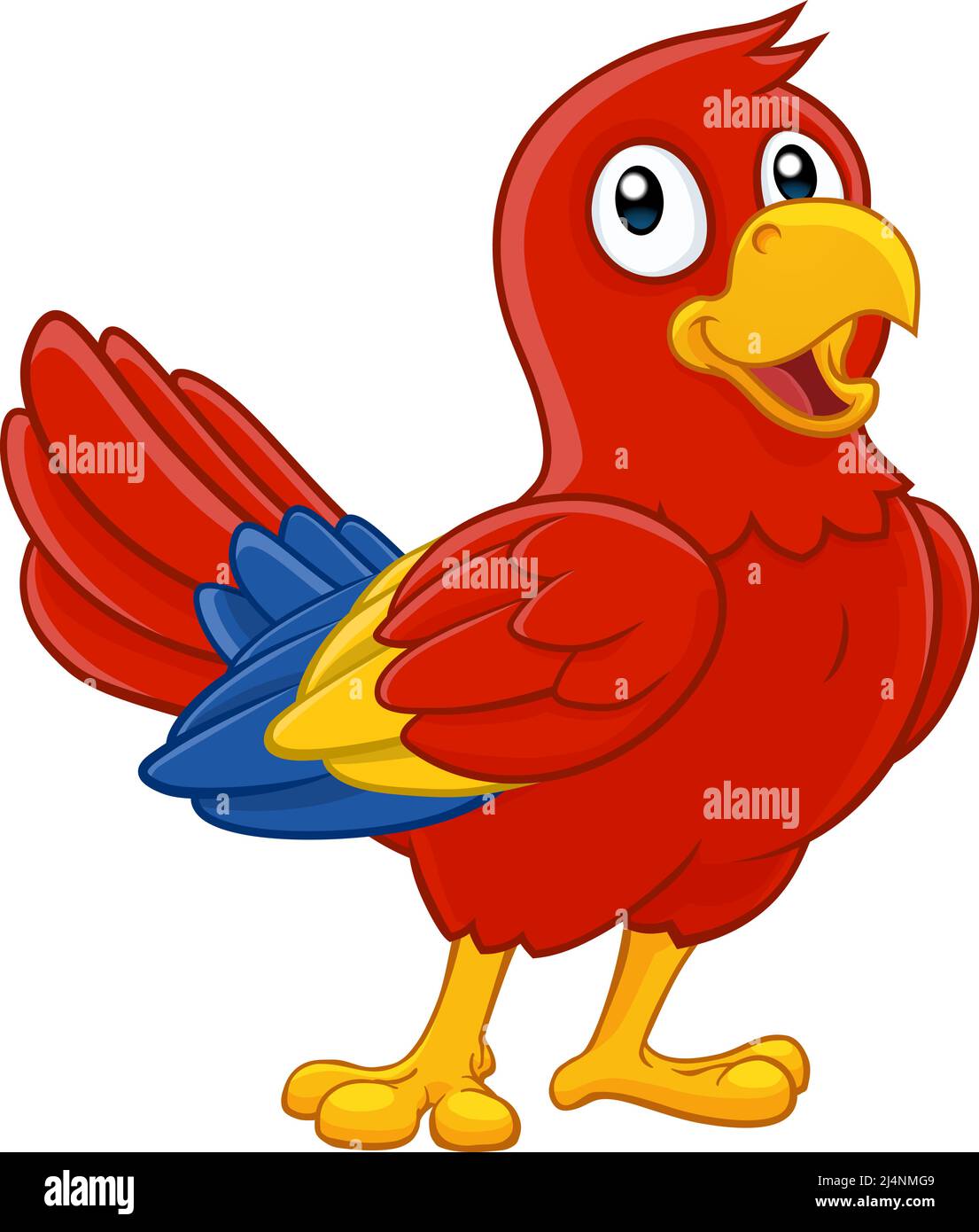 Parrot Red Macaw Bird Cartoon Wildlife Mascot Stock Vector Image & Art ...