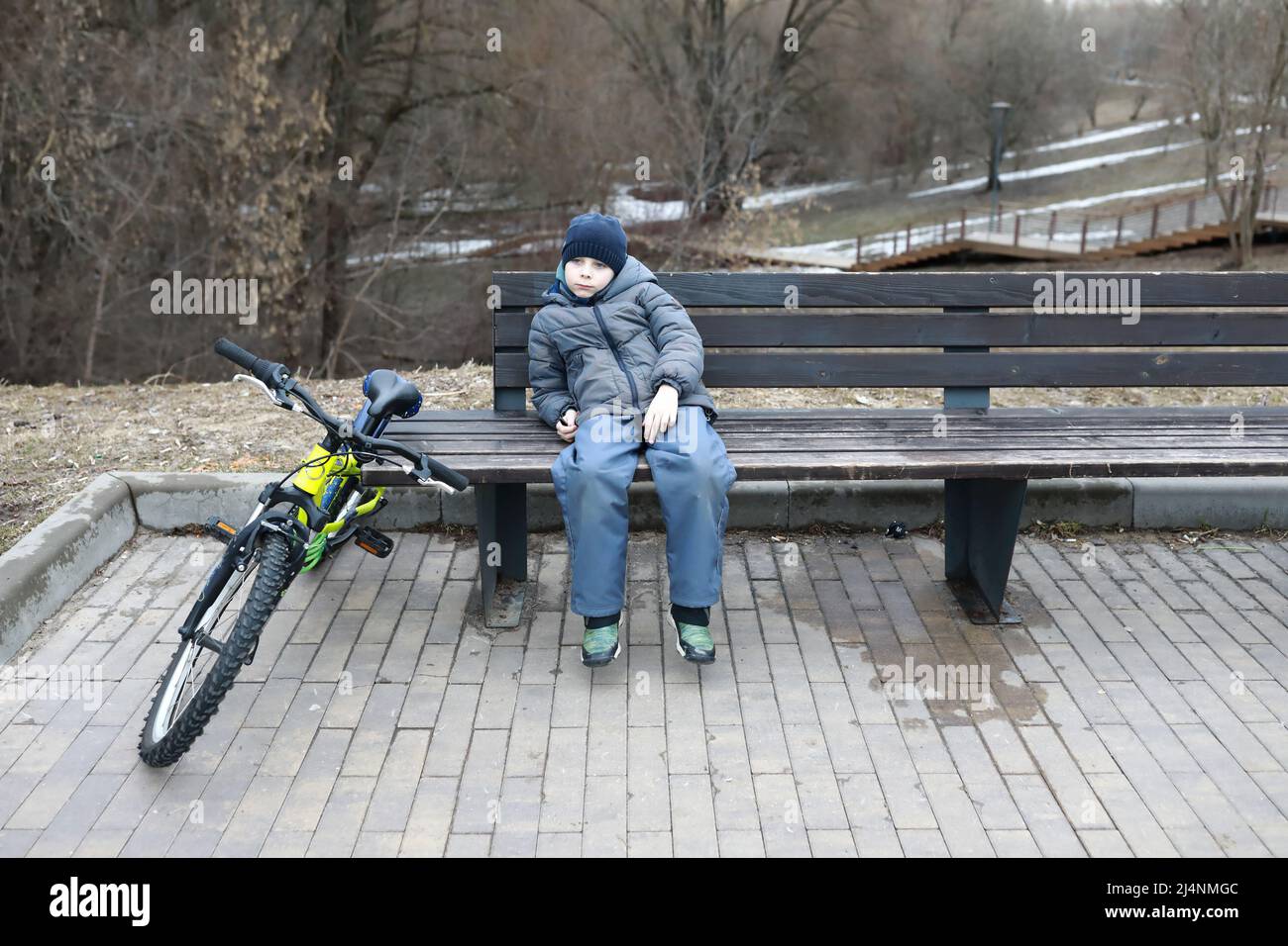 Tired boy lonely child portrait hi-res stock photography and images - Alamy