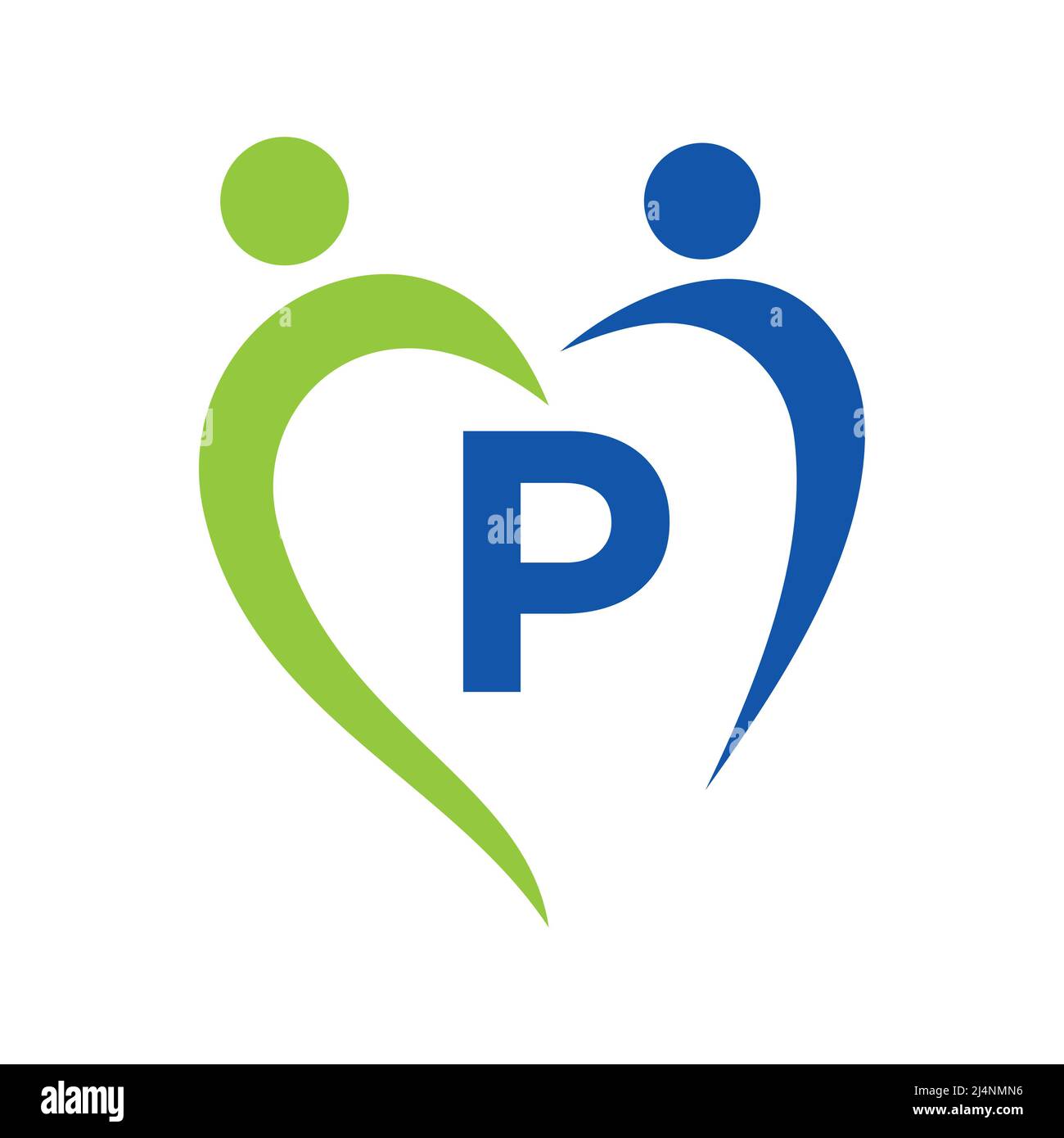 Alphabet P Logo Heart