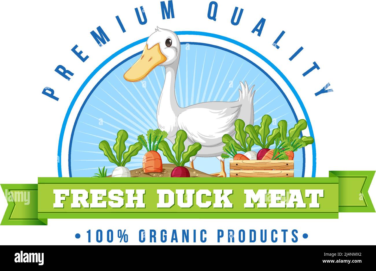 Logo design with words fresh duck meat illustration Stock Vector Image ...