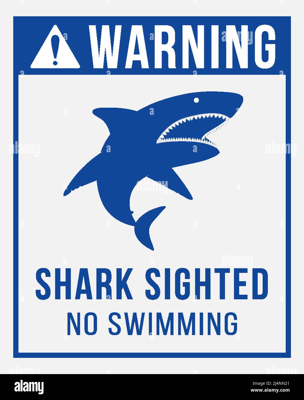 Warning signboard concept with shark sighted no swimming illustration ...
