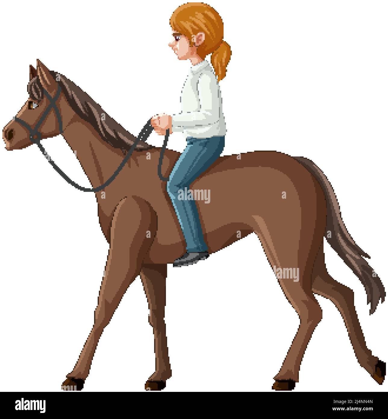 Lady riding a horse Cut Out Stock Images & Pictures - Alamy