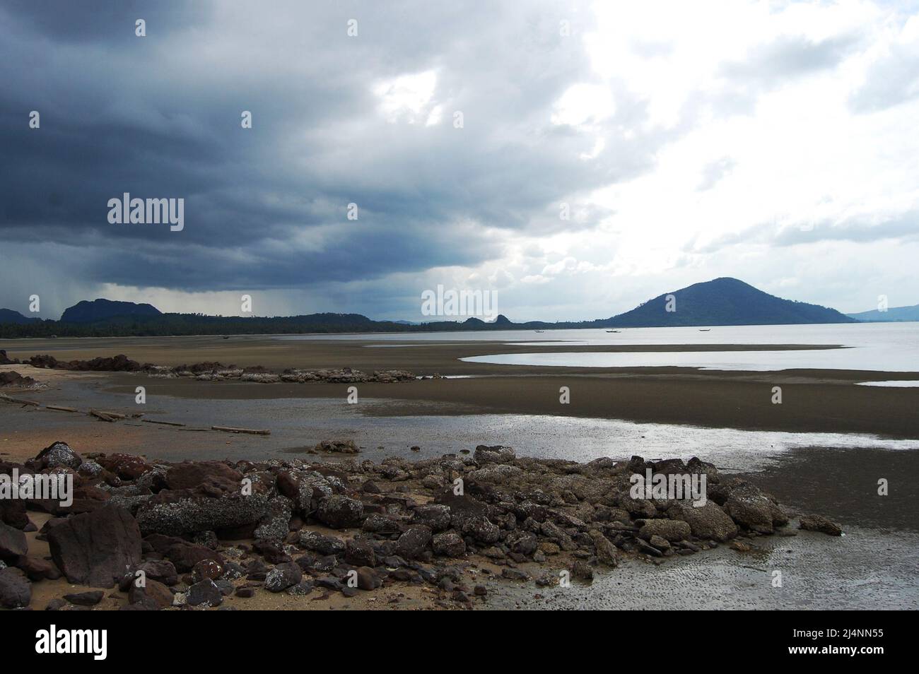 View landscape Koh Pitak or Ko Phithak Island in sea ocean on eastern ...