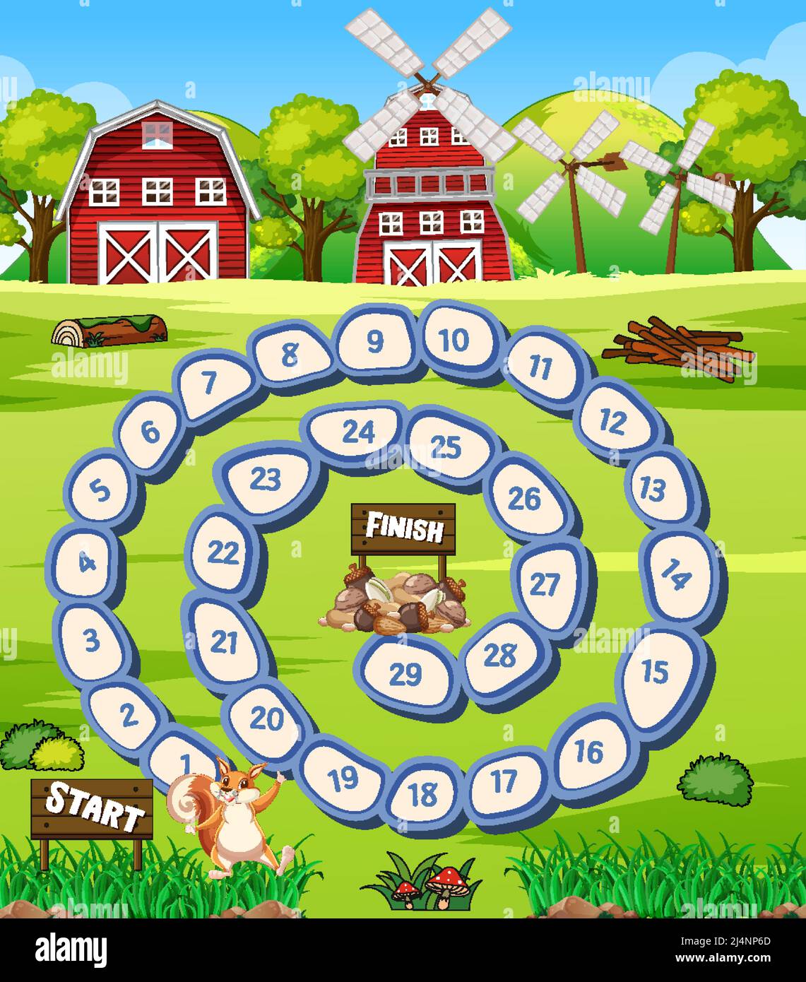 A farm boardgame template illustration Stock Vector Image & Art - Alamy