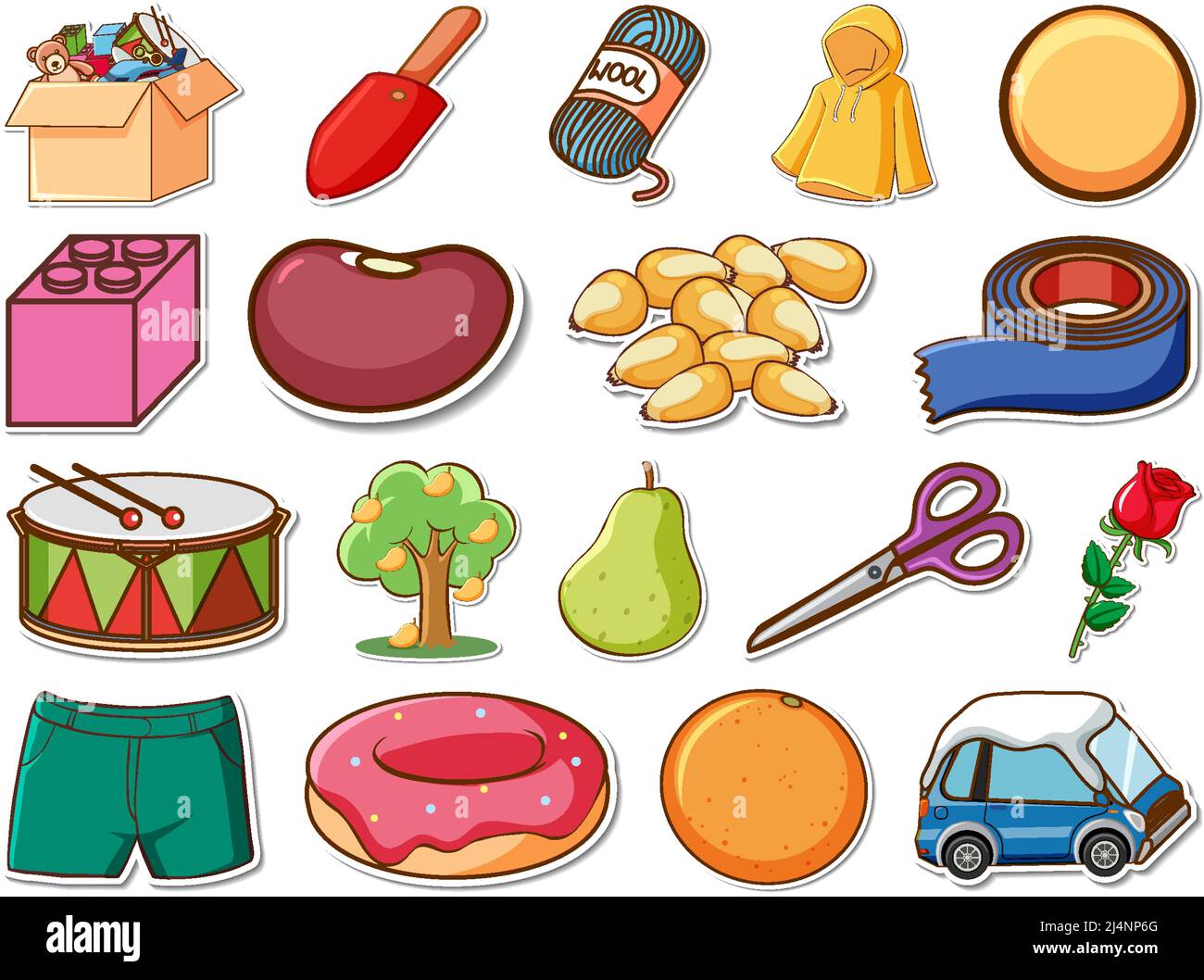 Sticker set of mixed daily objects illustration Stock Vector Image ...