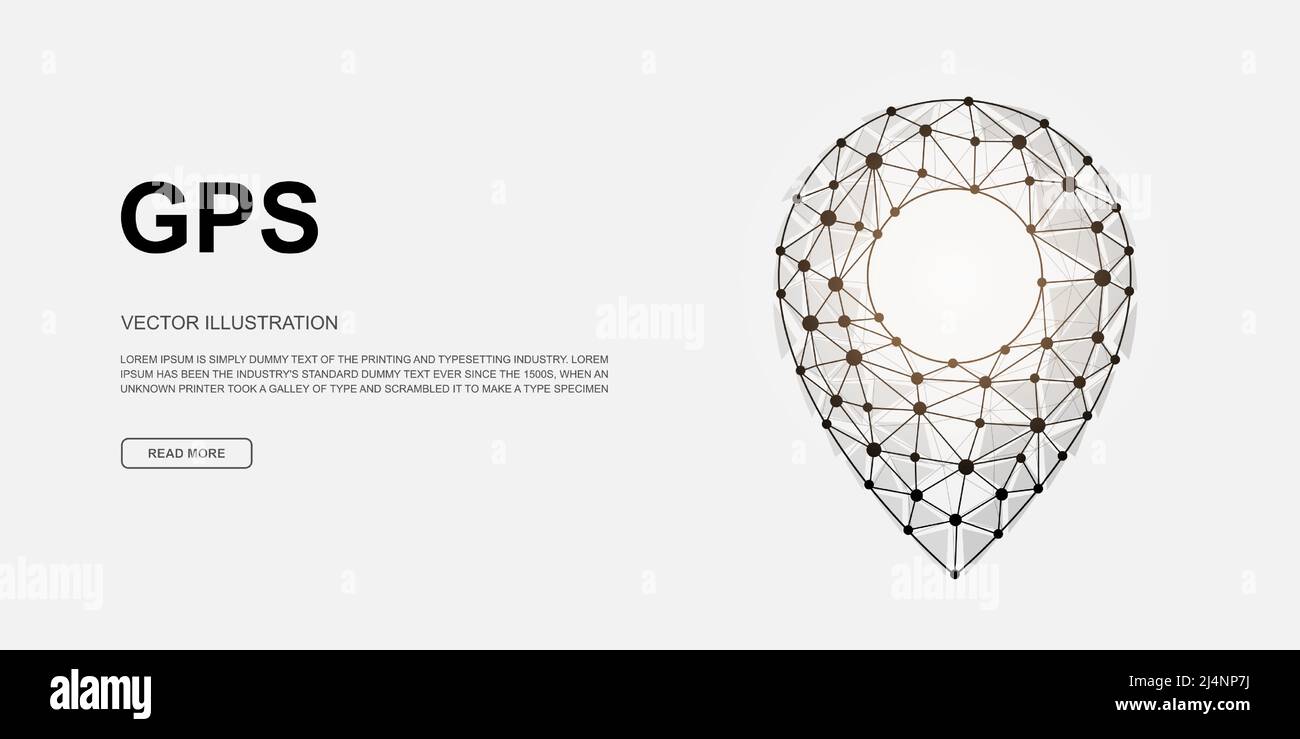 Location pin 3d low poly symbol for landing page template. Polygonal Online delivery ...