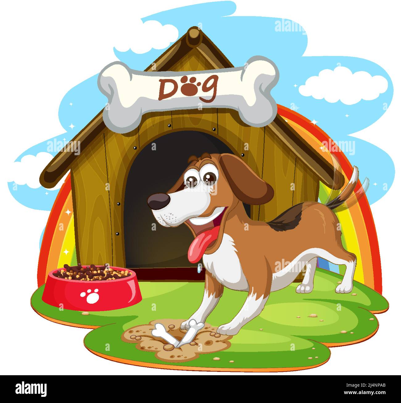 A dog outside the doghouse illustration Stock Vector Image & Art - Alamy