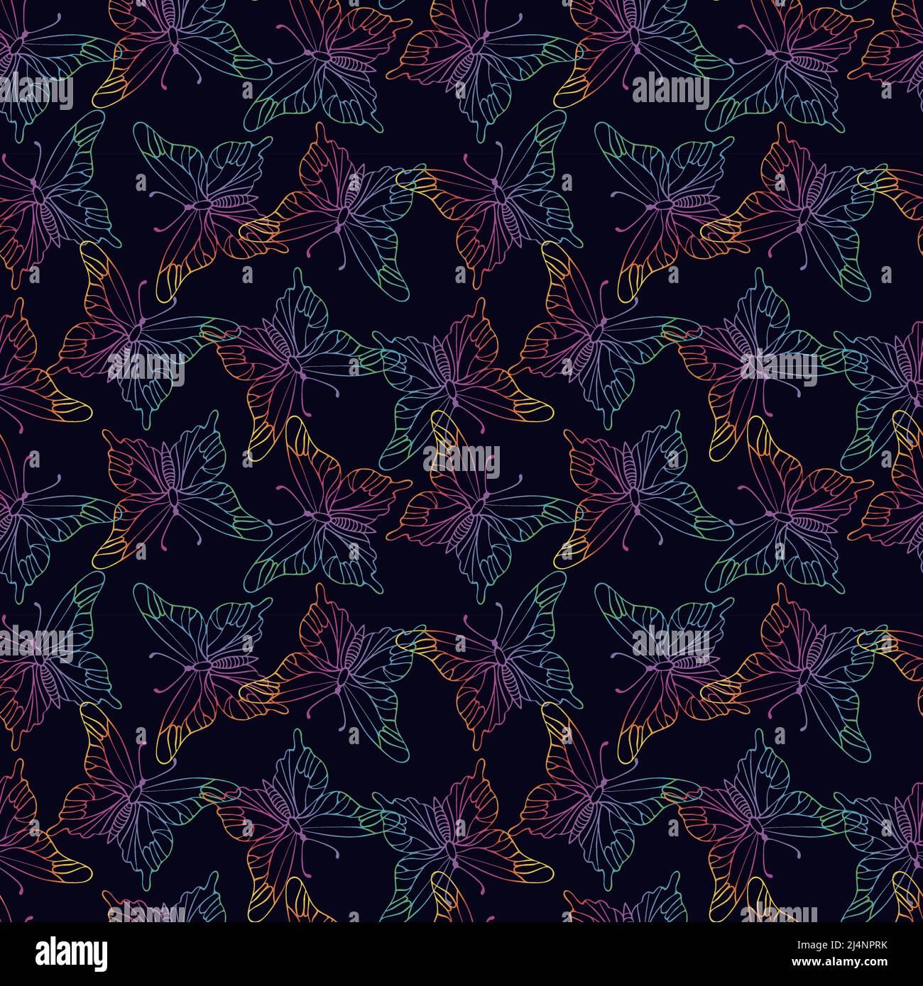 Butterfly gradient pattern, dark background . Vector illustration Stock ...