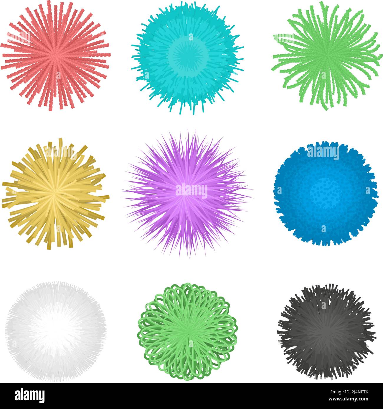 Fringe ball. Textile pompon, furry balls ans spherical decoration ...