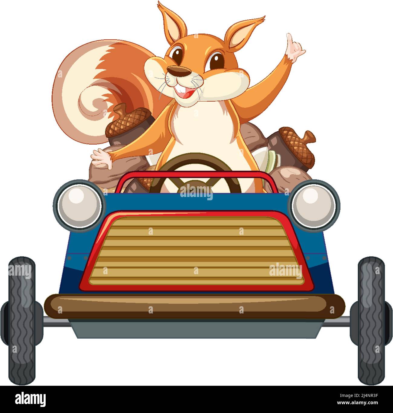 Cute squirrel driving car illustration Stock Vector Image & Art - Alamy