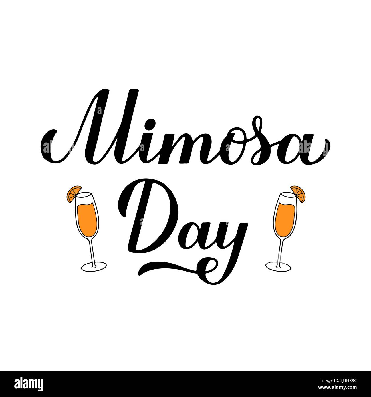 Mimosa Day calligraphy hand lettering. US National holiday on May 16 ...