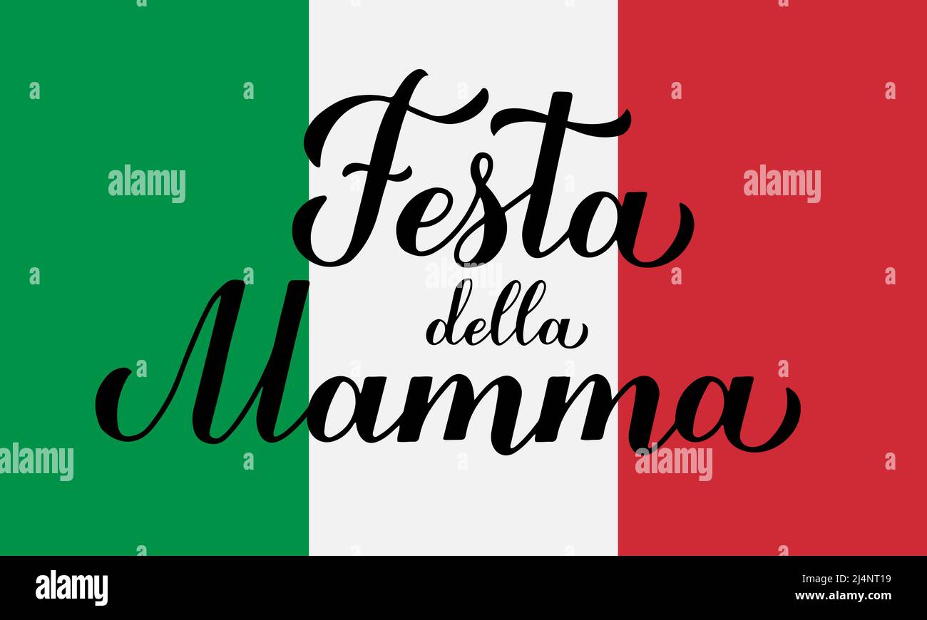 Festa della Mamma handwritten card. Mothers Day in Italian. Vector ...