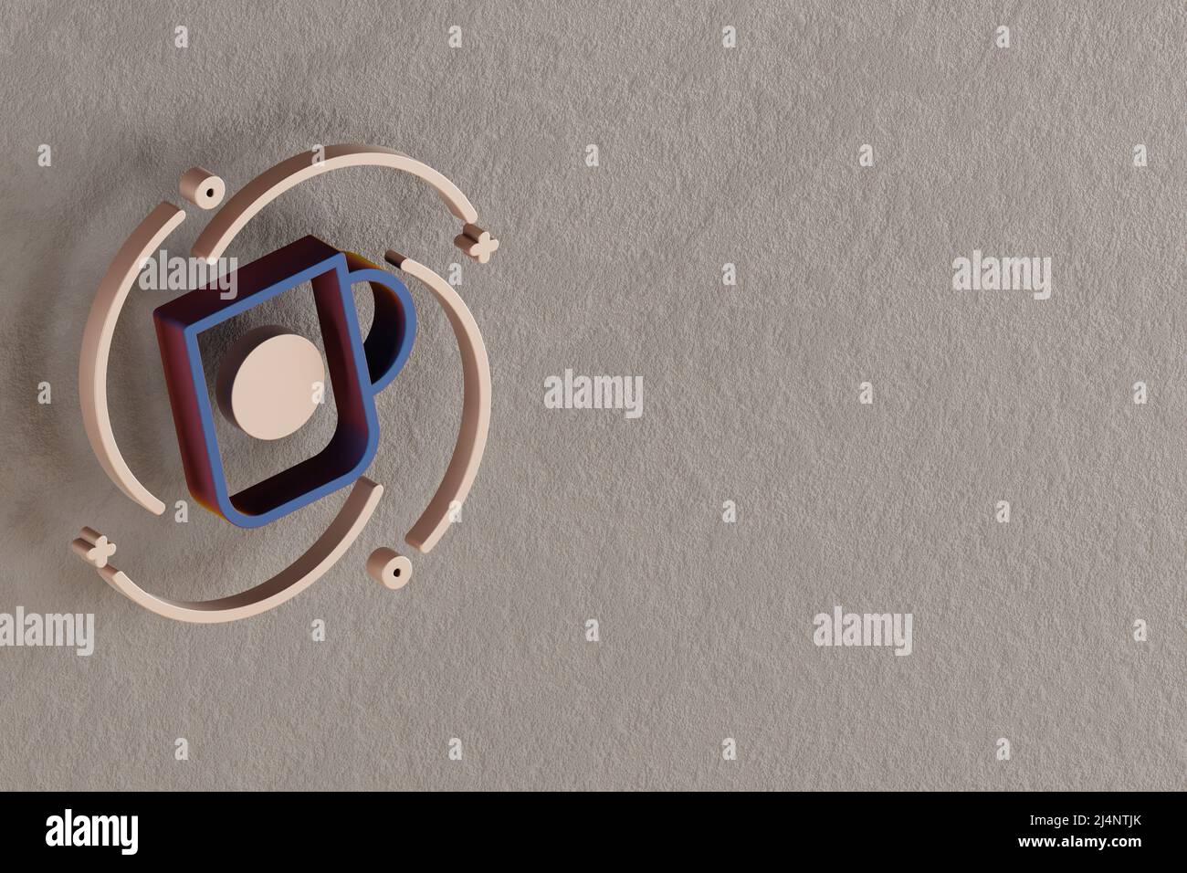 Beautiful abstract illustrations Blue and Golden Coffee Cup symbol ...