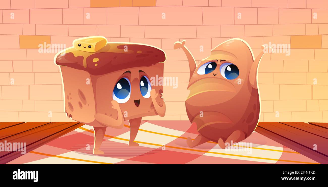 Funny bread characters Stock Vector Images - Alamy