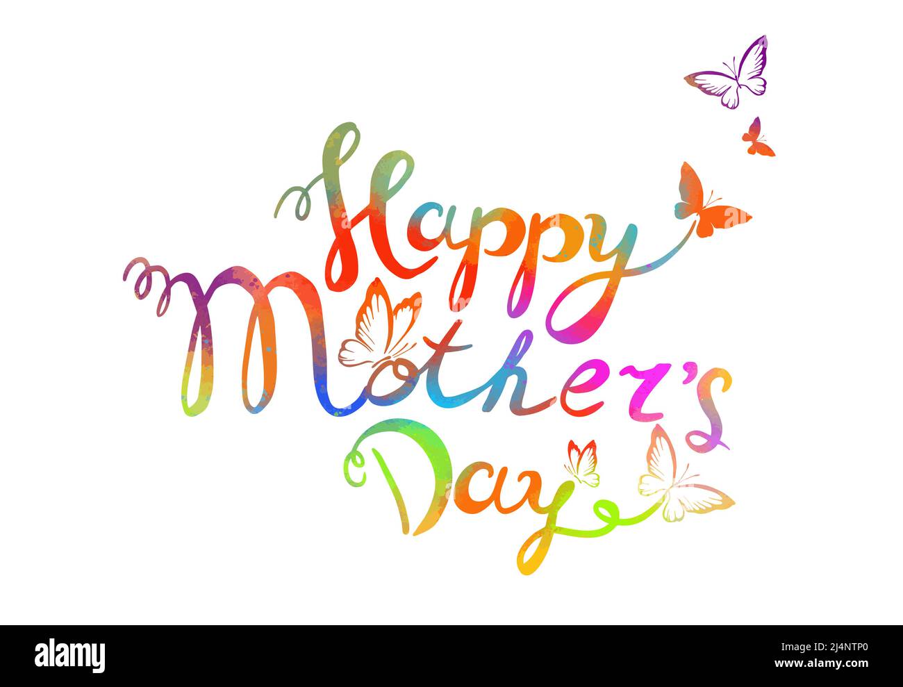 Happy Mother's Day handwritten colorful lettering. Continuous line ...