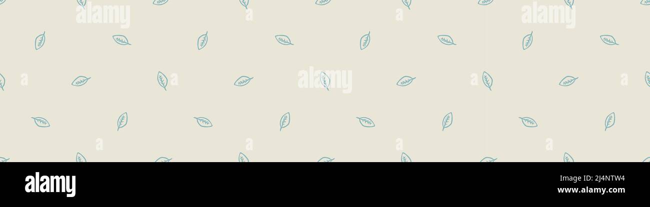 Gender neutral foliage seamless vector border. Simple whimsical 2 tone ...