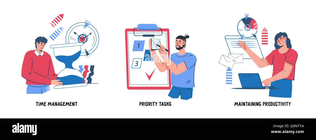 Business workflow and time management with people working in office ...