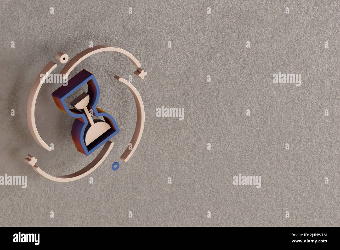 Beautiful abstract illustrations Blue and Golden Sand Clock symbol ...