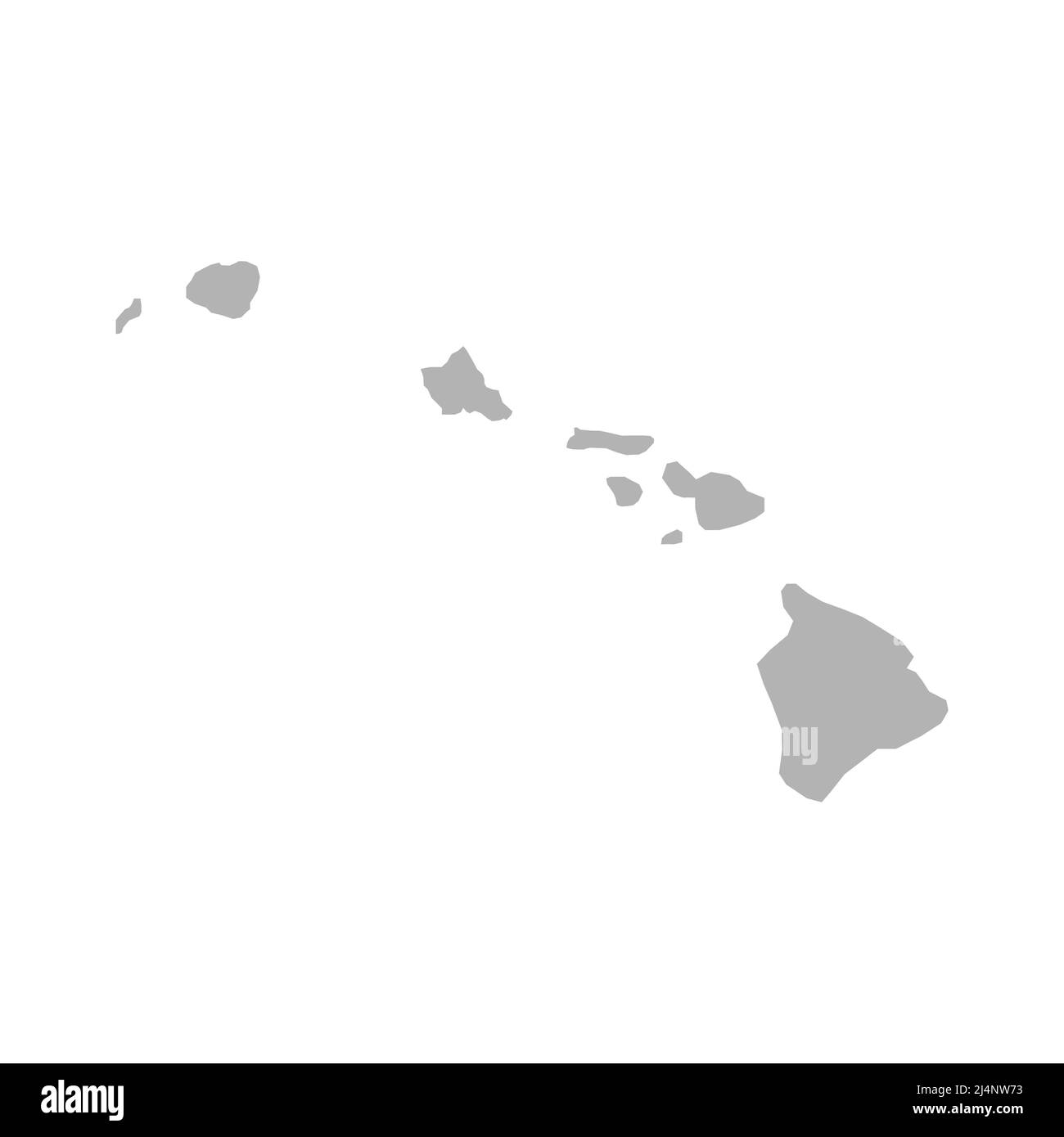 Hawaii map on white hi-res stock photography and images - Alamy