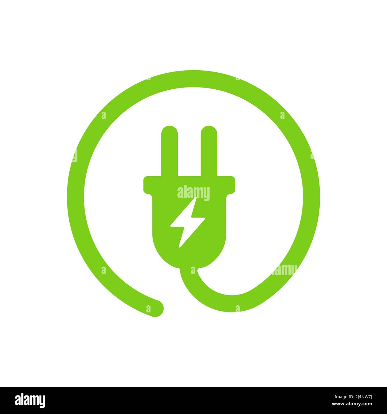 Green electric charger vector icon in a circle Stock Vector Image & Art ...