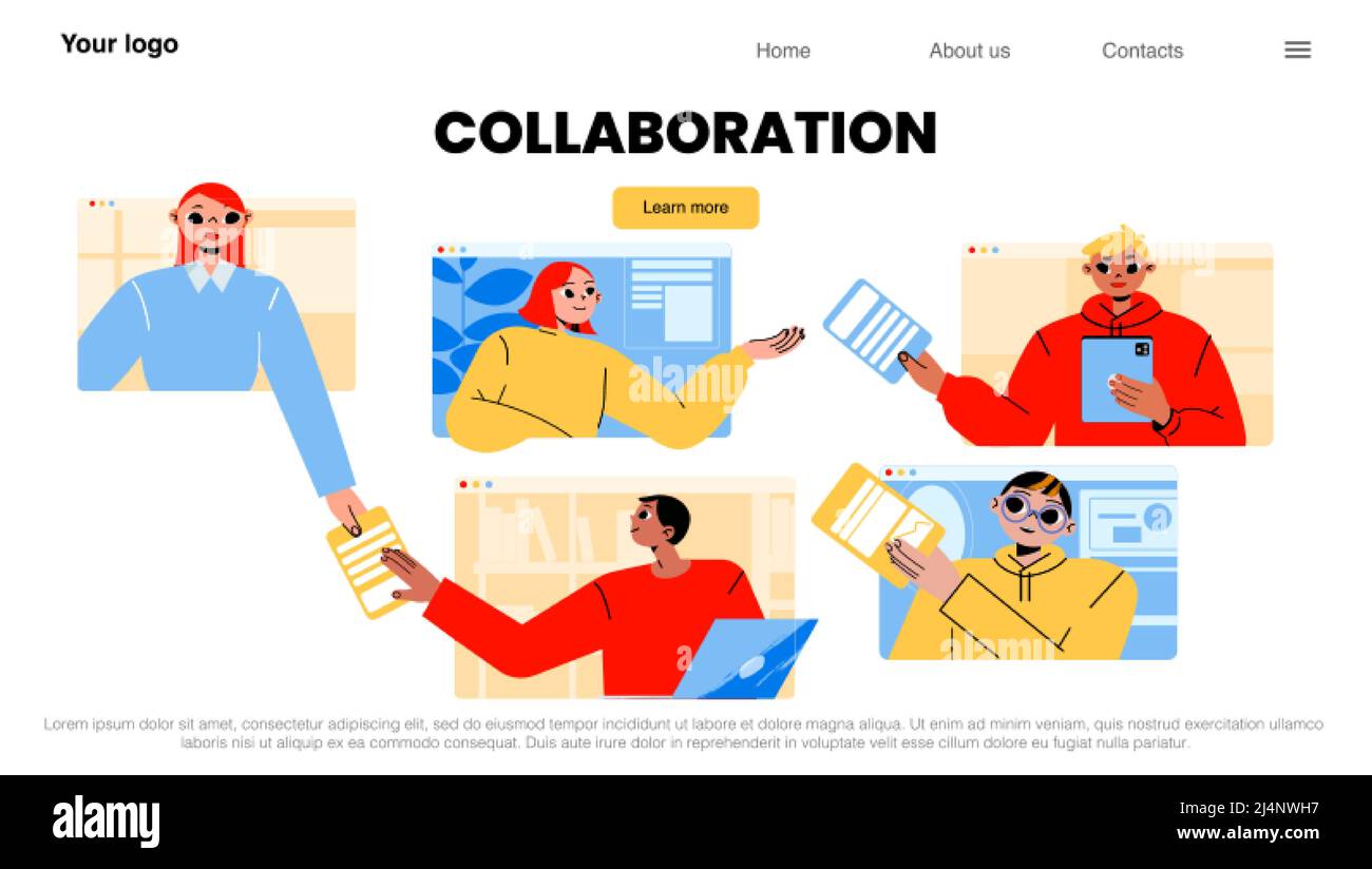 Collaboration banner. Concept of business partnership, teamwork ...
