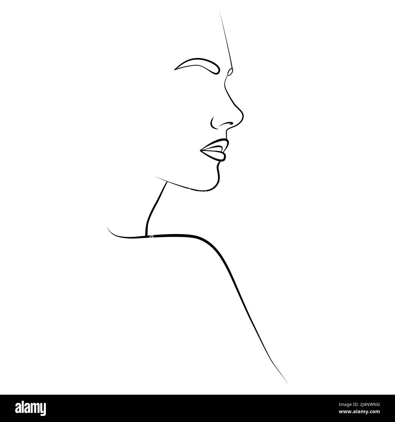 Simple Face Profile Drawing