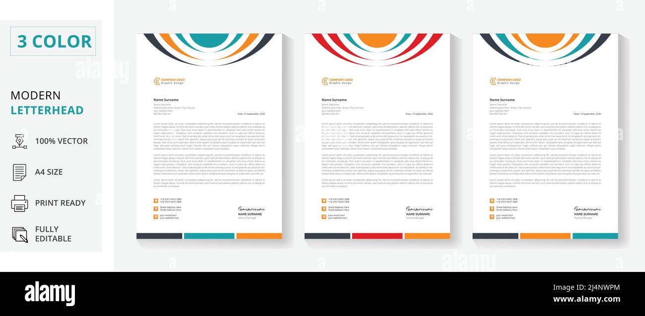 creative & unique concept letterhead design for corporate office in red ...