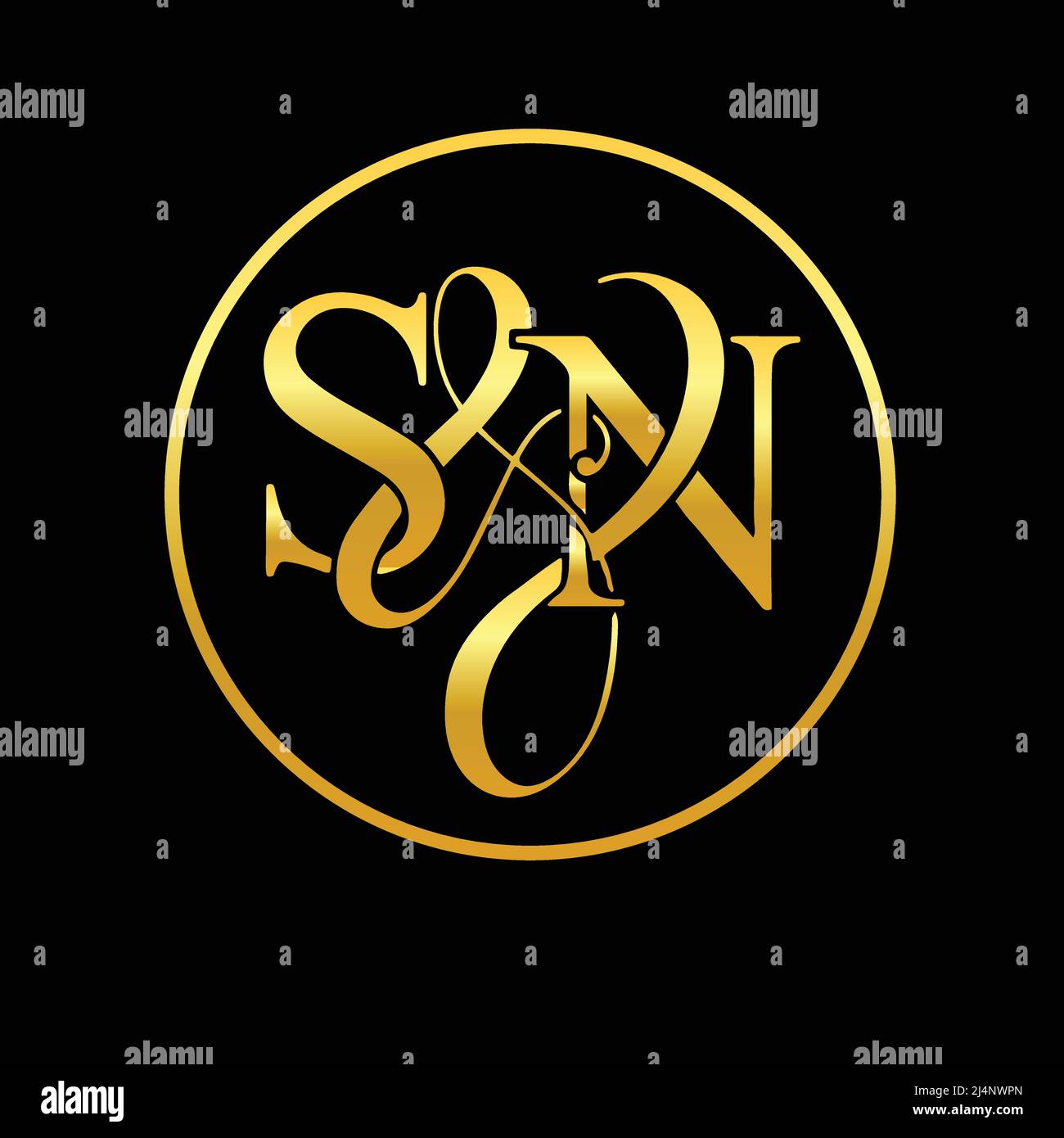 Alphabet letters Initials Monogram logo SN, NS, S and NYS or N&S free ...