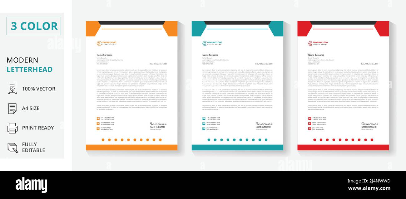 creative & unique concept letterhead design for corporate office in red ...