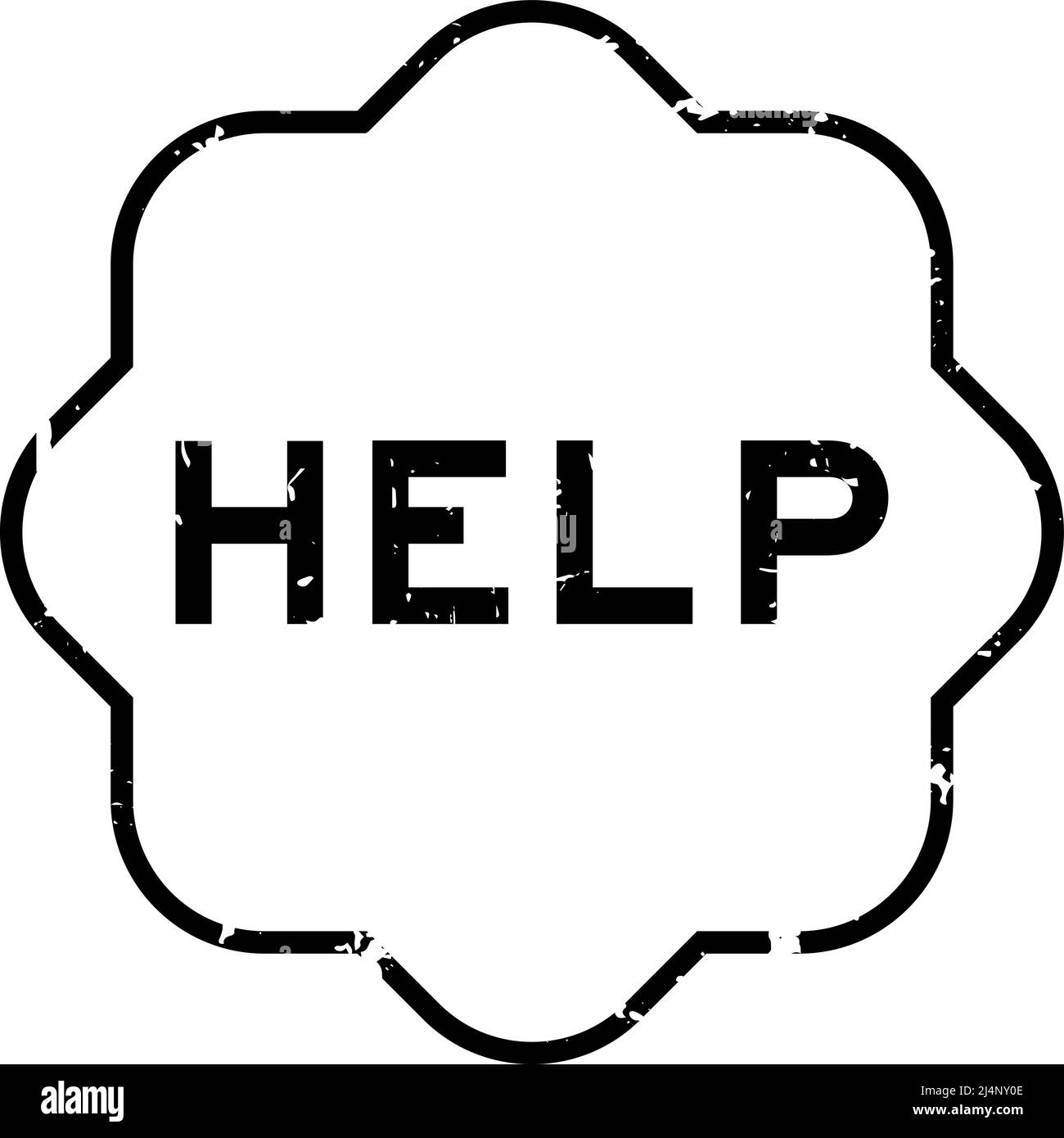 Grunge black help word rubber seal stamp on white background Stock ...