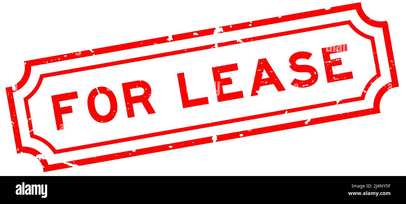 Grunge Red For Lease Word Rubber Seal Stamp On White Background Stock