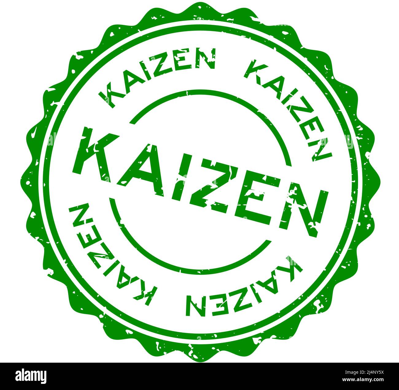 Grunge green kaizen word round rubber seal stamp on white background Stock Vector Image & Art ...