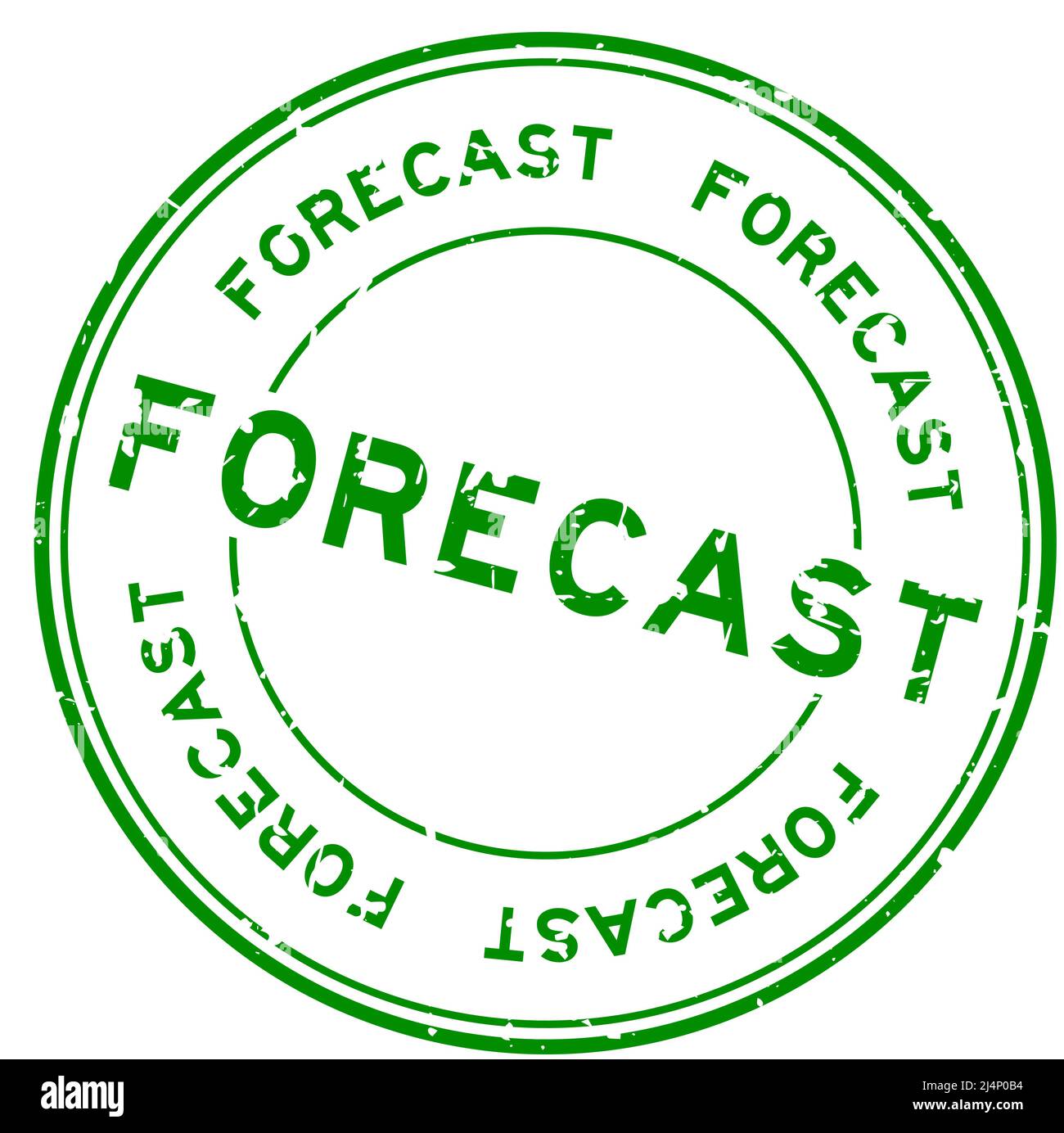 Grunge green forecast word round rubber seal stamp on white background ...