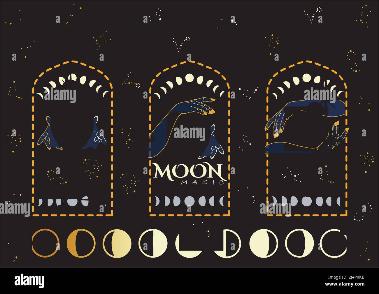 Woman moon arms Stock Vector Images - Alamy