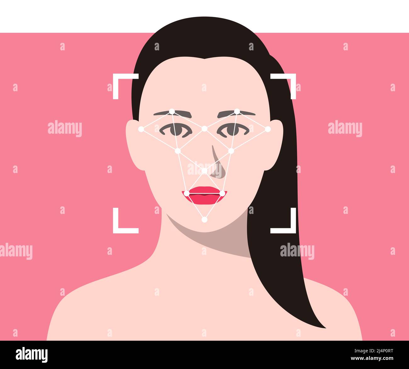 Face ID, facial Recognition System concept icons, take a picture Stock ...