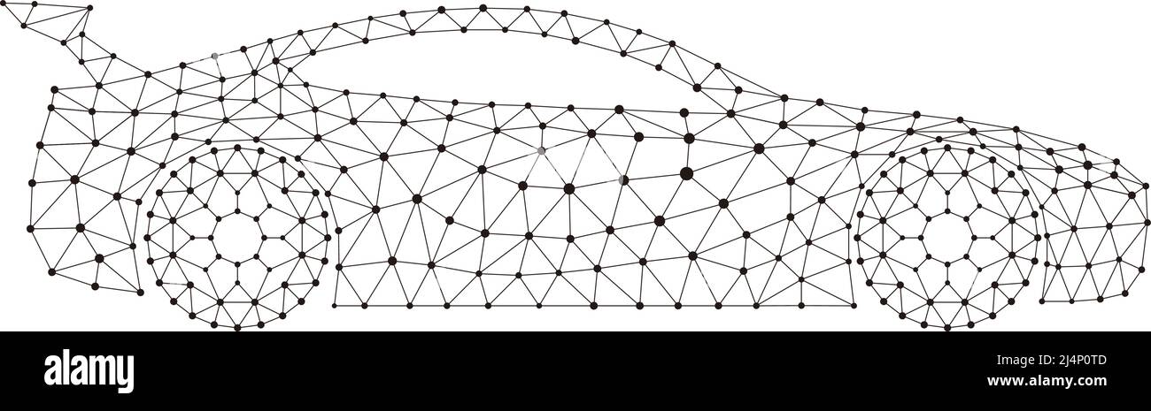 Concept of the car, point and line compose are connected to a car Stock ...