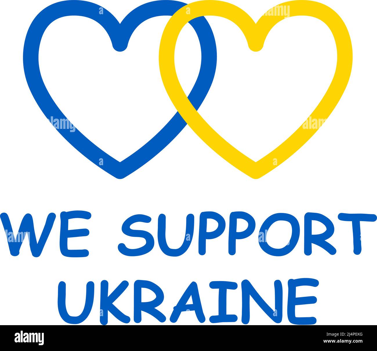 Ukraine hearts vector illustration. Stand with Ukraine. Ukrainian flag ...