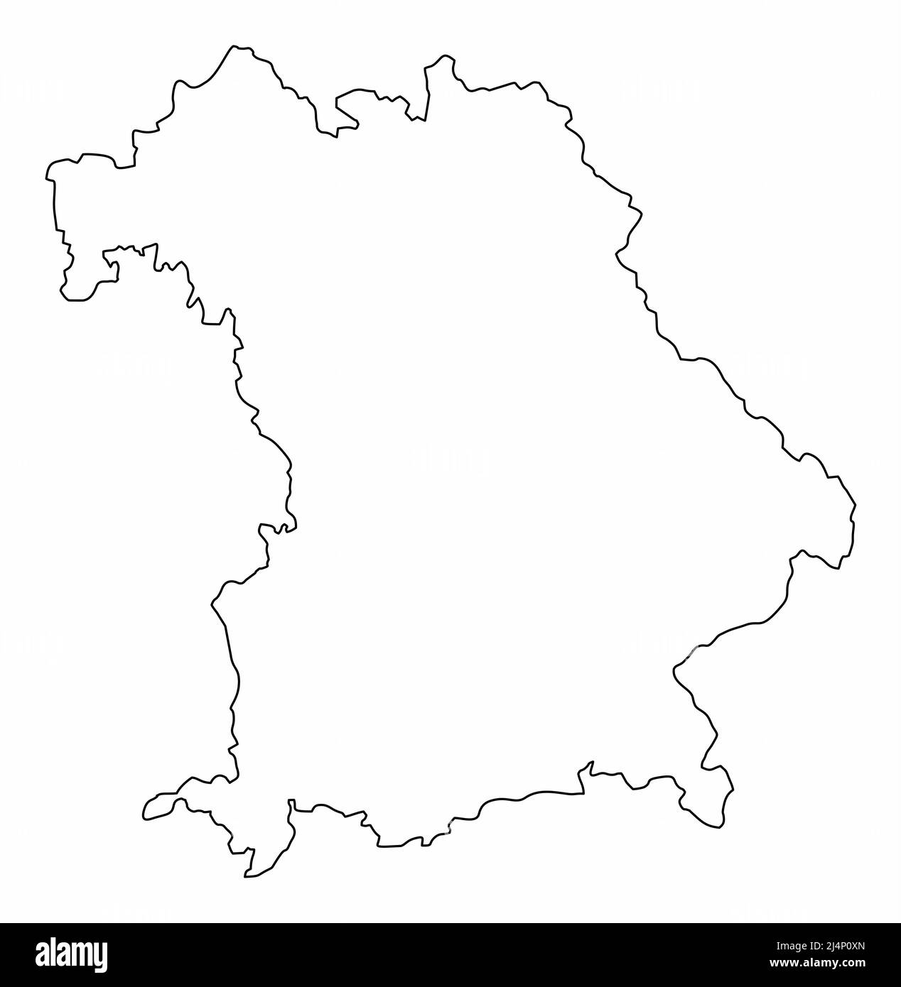 Bavaria outline map isolated on white background, Germany Stock Vector ...