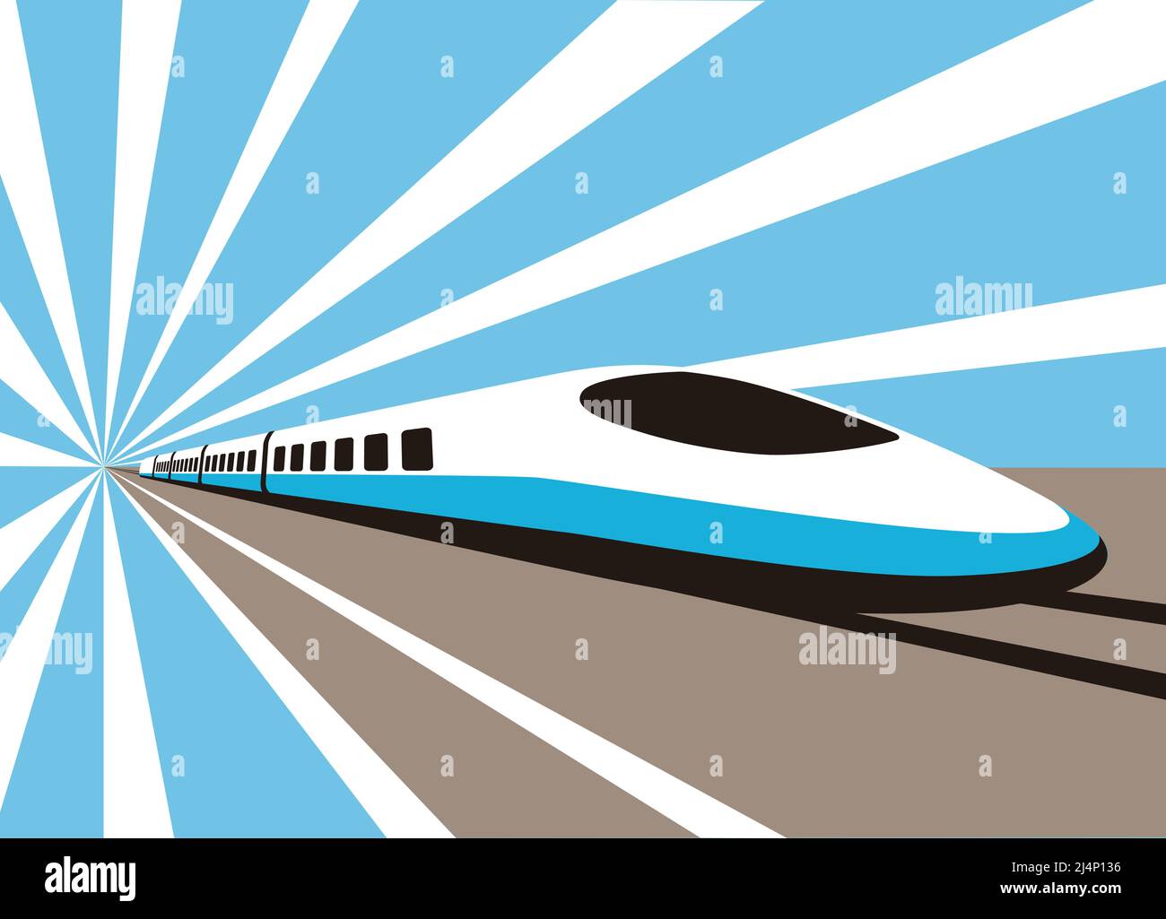 High speed bullet train coming out, modern flat design, vector ...
