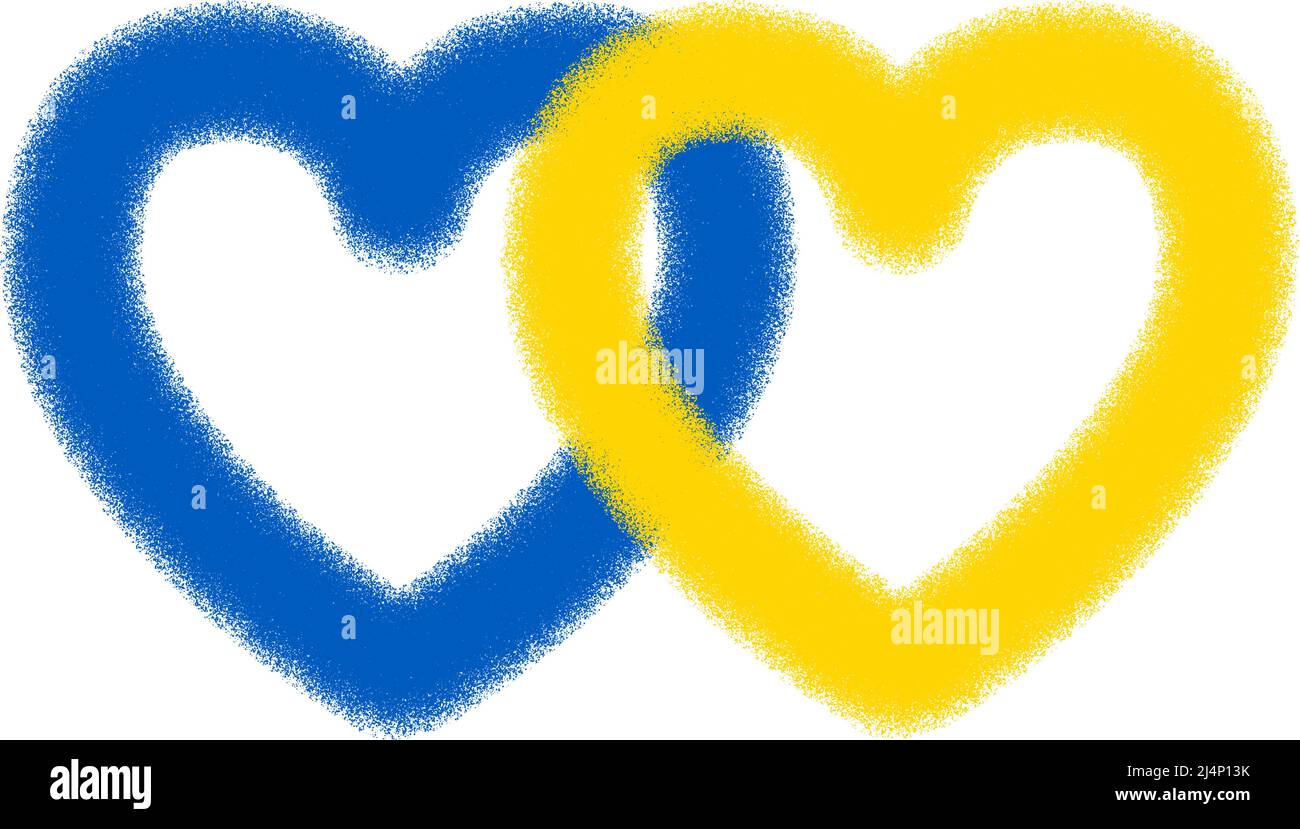 Ukraine hearts vector illustration. Stand with Ukraine. Ukrainian flag ...